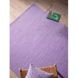 Baumwollteppich Joy Lila 120x170 cm - Moderner Kurzflor-Teppich f&uuml;r Wohnzimmer