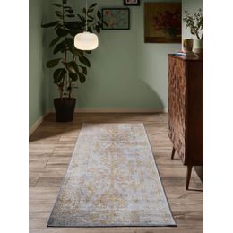 benuta Nest L&auml;ufer f&uuml;r Flur Miray Grau/Orange 80x240 cm