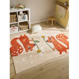 Lytte Waschbarer Baumwollteppich Lotte Beige/Multicolor 80x120 cm - Bunter Teppich f&uuml;r Wohnzimmer