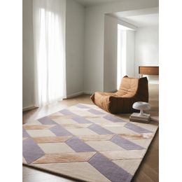 benuta Finest Kurzflor Teppich Paul Orange 160x230 cm - Moderner Kurzflor-Teppich f&uuml;r Wohnzimmer