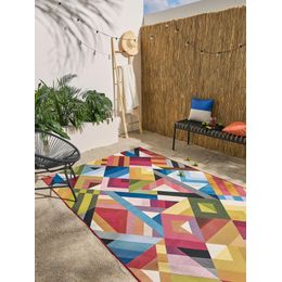 benuta Pop In- & Outdoor-Teppich Jovis Multicolor/Orange 80x165 cm - Teppich f&uuml;r Balkon, Terrasse & Garten