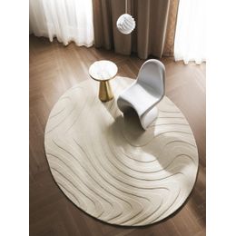 benuta Finest Wollteppich Magma Cream 160x200 cm - Naturfaserteppich aus Wolle