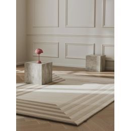 benuta Finest Wollteppich Tilo Cream/Beige 160x230 cm - Naturfaserteppich aus Wolle