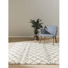 benuta Pop Hochflor Shaggyteppich Soho Cream 80x150 cm - Bettvorleger f&uuml;r Schlafzimmer