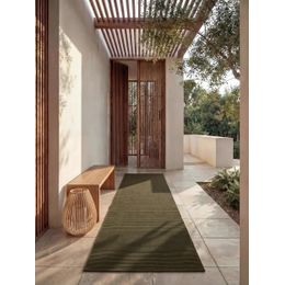 In- & Outdoor-L&auml;ufer Arvea Gr&uuml;n 80x250 cm - Teppich f&uuml;r Balkon, Terrasse & Garten