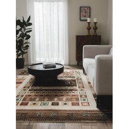 benuta Waschbarer Kurzflor Teppich Mara Rot 80x150 cm - Moderner Kurzflor-Teppich f&uuml;r Wohnzimmer