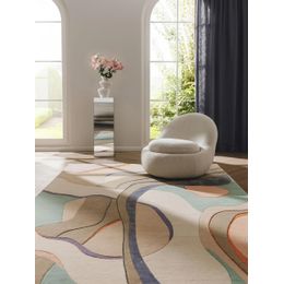 benuta Finest Kurzflor Teppich Gus Multicolor 160x230 cm - Bunter Teppich f&uuml;r Wohnzimmer