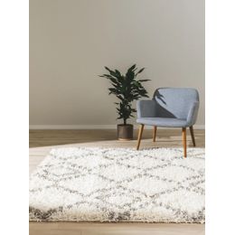 benuta Pop Hochflor Shaggyteppich Soho Cream 80x150 cm - Bettvorleger f&uuml;r Schlafzimmer