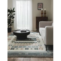 benuta Waschbarer Kurzflor Teppich Mara Grau 80x150 cm - Moderner Kurzflor-Teppich f&uuml;r Wohnzimmer