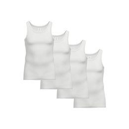 Unterhemd Ammann "Unterhemd Doppelripp Unterhemden 4er Pack 4er Pack", Herren, Gr. M, N-Gr, wei&szlig;, Obermaterial: 100% Baumwolle CO., Unterhemden Unterhemd
