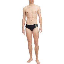 Badehose McKINLEY "HE.-BADEHOSE NORM BRIEFS M", Herren, Gr. 5, N-Gr, schwarz, gr&uuml;n lime, Web, Polyamid, unifarben, Badehosen Badehose, Regular Fit, elastischer Bund, elastisches Material