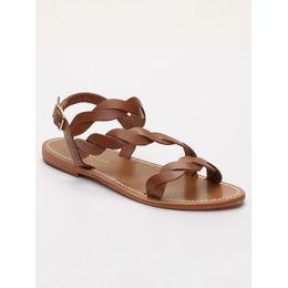 Les BAGATELLES Leder-Sandalen "Arianna" in Hellbraun - 50% | Gr&ouml;&szlig;e 40 | Damen-sandalen