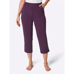 7/8-Hose feel good, Damen, Gr. 40/42, Normalgr&ouml;&szlig;en, lila (traube), 95% Baumwolle, 5% Elasthan, unifarben, Hosen 7/8-Hose