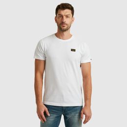 PME-Legend T-Shirt PME LEGEND, Herren, Gr. 5XL, wei&szlig;, Jersey, Obermaterial: 95% Baumwolle, 5% Elasthan, unifarben, normal normal, Rundhals, gerader Abschluss, Shirts T-Shirt, mit Logobadge