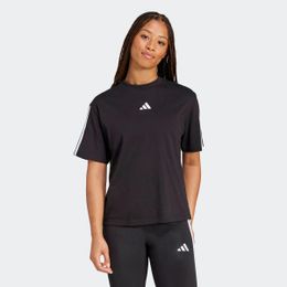 T-Shirt adidas Sportswear "W 3S SJ BF T", Damen, Gr. S, schwarz-wei&szlig; (schwarz, wei&szlig;), Obermaterial: 100% Baumwolle, normal, Rundhals, Shirts T-Shirt, lockere Passform, Kurzarmdesign, sportlicher Stil, aus Baumwolle