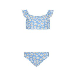 ZIGZAG Bikini in Hellblau/ Wei&szlig;/ Gelb - 45% | Gr&ouml;&szlig;e 128 | Kinder-bademode