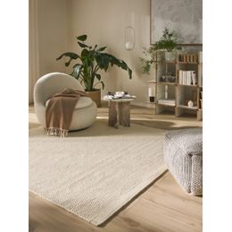benuta Pure Wollteppich Rocco Wei&szlig; 200x200 cm - Naturfaserteppich aus Wolle