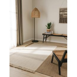 benuta Pure Wollteppich Harper Beige 120x170 cm - Naturfaserteppich aus Wolle