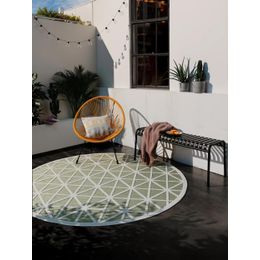 benuta Pop In- & Outdoor-Teppich Orion Gr&uuml;n &oslash; 200 cm - Teppich f&uuml;r Balkon, Terrasse & Garten