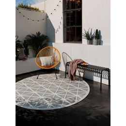 benuta Pop In- & Outdoor-Teppich Orion Grau &oslash; 200 cm - Teppich f&uuml;r Balkon, Terrasse & Garten