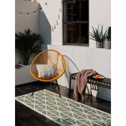 benuta Pop In- & Outdoor-L&auml;ufer Orion Gr&uuml;n 80x250 cm - Teppich f&uuml;r Balkon, Terrasse & Garten