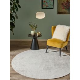 benuta Nest Waschbarer Teppich Miray Cream/Beige &oslash; 160 cm - Vintage-Stil Teppich im Used-Look