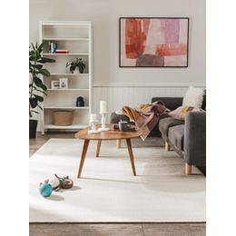 benuta Nest Waschbarer Kurzflor Teppich Paola Cream 160x230 cm - Moderner Kurzflor-Teppich f&uuml;r Wohnzimmer