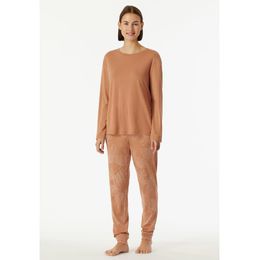Schiesser Pyjama in Beige - 51% | Gr&ouml;&szlig;e 38 | Damen-loungewear
