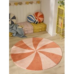 Lytte Waschbarer Kinderteppich Cecilia Rosa &oslash; 120 cm - Waschbarer Teppich f&uuml;r Kinderzimmer