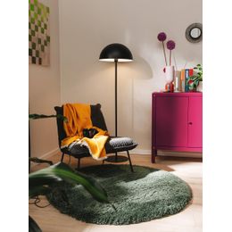 benuta Pop Hochfloorteppich Rund Ricky Gr&uuml;n &oslash; 80 cm rund - Moderner Kurzflor-Teppich f&uuml;r Wohnzimmer