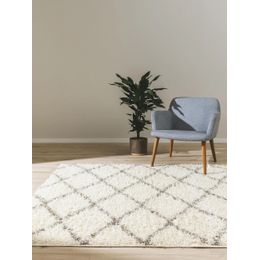 benuta Pop Hochflorteppich Soho Cream 80x150 cm - Berber-Stil Teppich