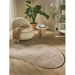 Wollteppich Rocco Taupe 140x200 cm - Naturfaserteppich aus Wolle