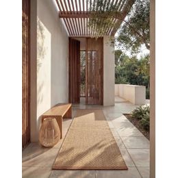In- & Outdoor-L&auml;ufer Arvea Cream/Terracotta 80x250 cm - Teppich f&uuml;r Balkon, Terrasse & Garten