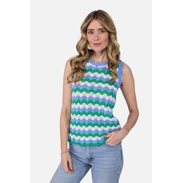 LIEBLINGSST&Uuml;CK LIEBLINGSST&Uuml;CK Stricktop "Carmina" in Hellblau/ Gr&uuml;n/ Wei&szlig; - 60% | Gr&ouml;&szlig;e 40 | Damen-tops