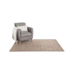 benuta Hochflor Shaggyteppich Swirls Taupe 120x170 cm - Hochflor Teppich f&uuml;r Wohnzimmer