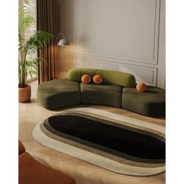 benuta Finest Wollteppich Quin Gr&uuml;n 200x300 cm - Naturfaserteppich aus Wolle