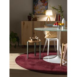 benuta Nest Waschbarer Kurzflor Teppich Nina Rot &oslash; 150 cm rund - Moderner Kurzflor-Teppich f&uuml;r Wohnzimmer