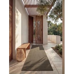 In- & Outdoor-L&auml;ufer Arvea Grau 80x250 cm - Teppich f&uuml;r Balkon, Terrasse & Garten
