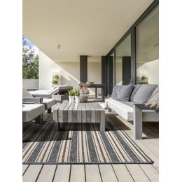 benuta Nest In- & Outdoor-L&auml;ufer River Beige/Blau 67x240 cm - Teppich f&uuml;r Balkon, Terrasse & Garten