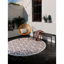 benuta Pop In- & Outdoor-Teppich Orion Rosa &oslash; 200 cm - Teppich f&uuml;r Balkon, Terrasse & Garten