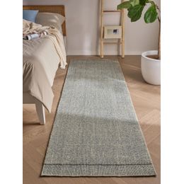 benuta Pure Wollteppich L&auml;ufer f&uuml;r Flur Imke Blau 70x200 cm - Naturfaserteppich aus Wolle