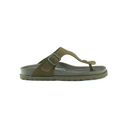 Mandel Leder-Zehentrenner in Khaki - 57% | Gr&ouml;&szlig;e 40 | Damen-sandalen