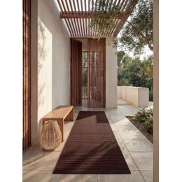 In- & Outdoor-L&auml;ufer Arvea Rot/Braun 80x250 cm - Teppich f&uuml;r Balkon, Terrasse & Garten