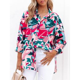 Milan Kiss Hemd in Blau/ Pink/ Bunt - 60% | Gr&ouml;&szlig;e M | Damen-blusen
