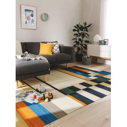 benuta Nest Flachgewebeteppich Marya Multicolor 140x200 cm - Bunter Teppich f&uuml;r Wohnzimmer