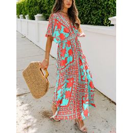 Milan Kiss Kleid in Coral/T&uuml;rkis - 59% | Gr&ouml;&szlig;e L | Damen-kleider