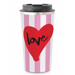 PPD Thermobecher "Love" in Rosa/ Rot - 400 ml - 14% | Damen-outdoor-ausruestung