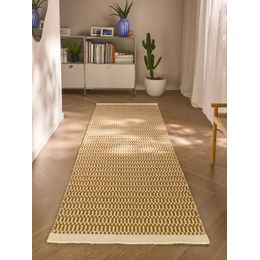 benuta Pure Wollteppich L&auml;ufer f&uuml;r Flur Laura Braun 80x250 cm - Naturfaserteppich aus Wolle