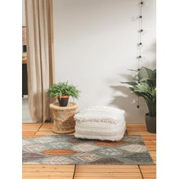 benuta Nest In- & Outdoor-Teppich Jerry Multicolor/Grau 80x240 cm - Teppich f&uuml;r Balkon, Terrasse & Garten
