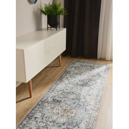 benuta Basic L&auml;ufer f&uuml;r Flur George Blau 80x240 cm